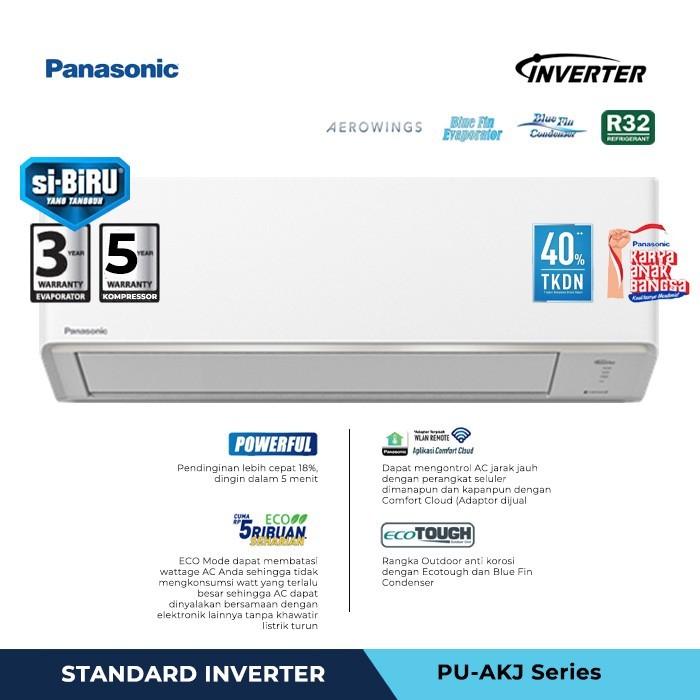 Jual AC Panasonic SiBIRU Inverter 3/4 PK PU7AKJ | Shopee Indonesia