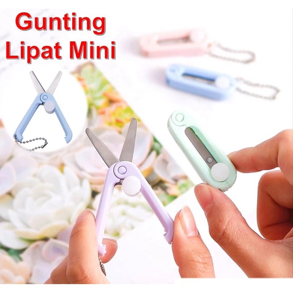 Jual Gunting Lipat mini Portable tarik Stainless Steel Retractable Mini ...