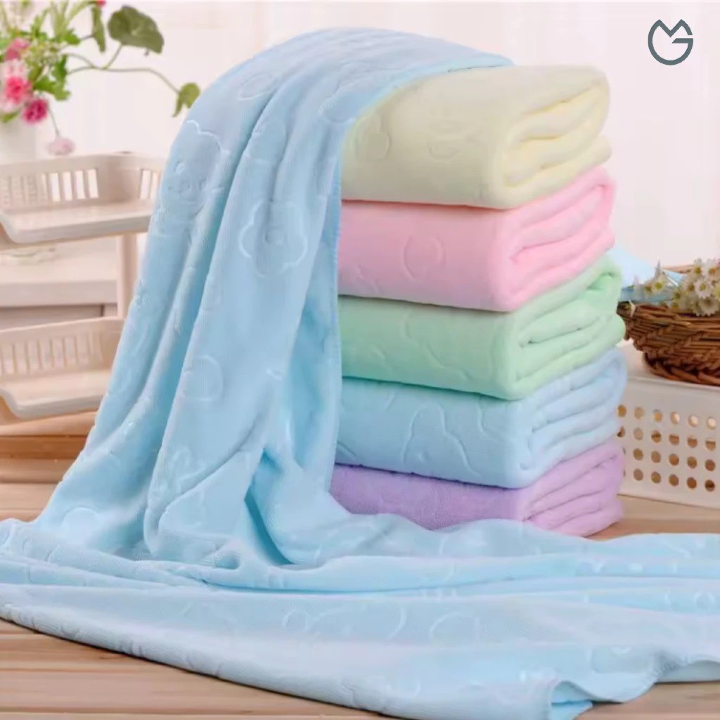 Jual Syalu Handuk Mandi Microfiber Lembut Emboss 135 x 27 handuk anak ...