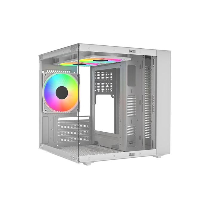 Jual VenomRX Casing PC Fox Esport White M-ATX With 3x120mm A-RGB Fan ...