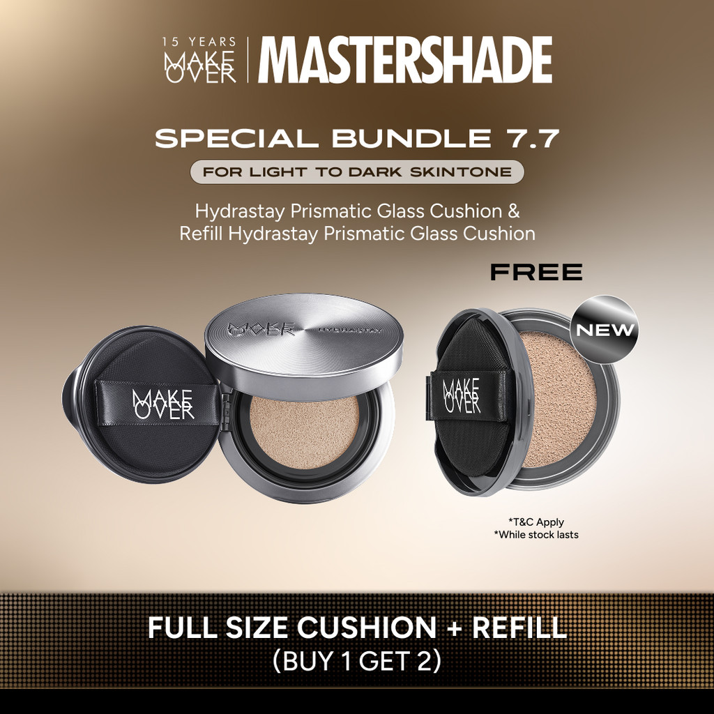 Jual [HARGA TERMURAH! BUY 1 GET 2] MAKE OVER Hydrastay Prismatic Glass Cushion + REFILL - Glow ...