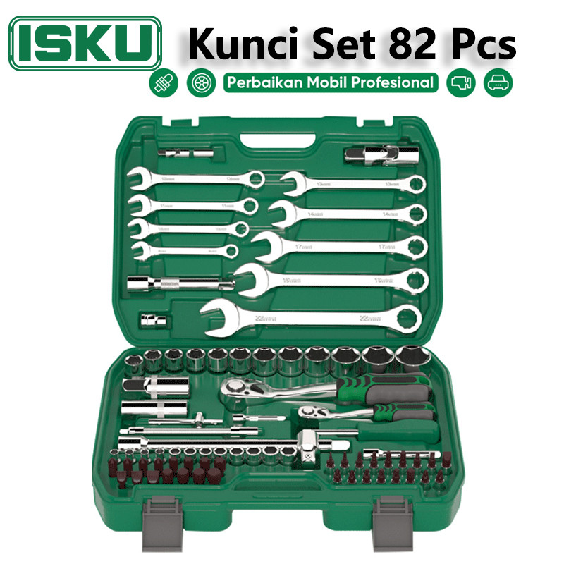 Jual Isku Kunci Sok Set 61/82pcs Tool Kit Set 72gigi Gagang Rachet ...