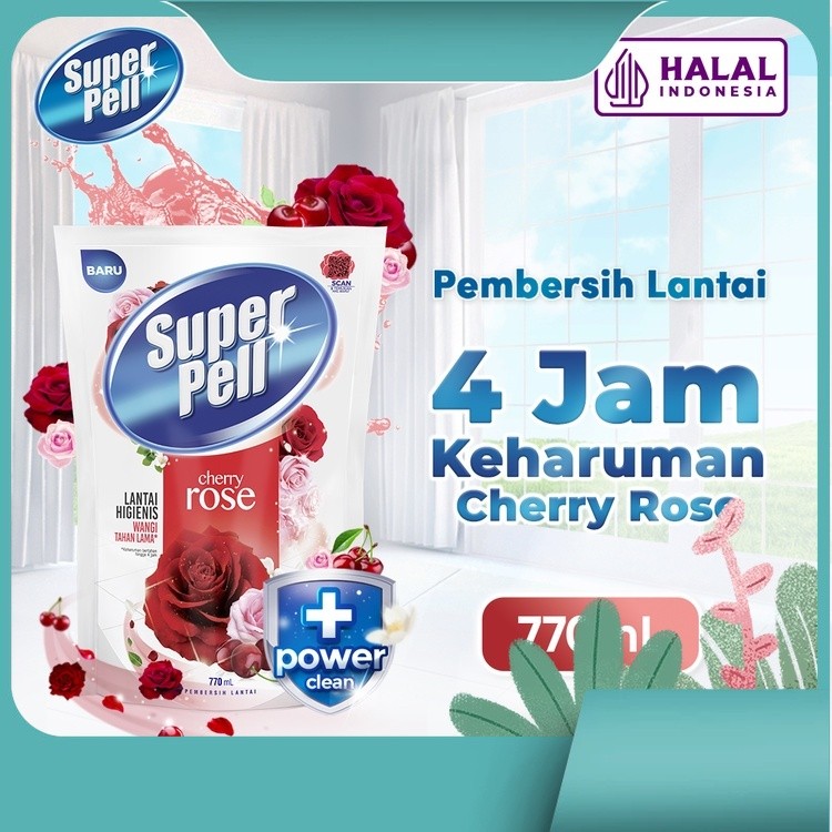 Jual SuperPell Pembersih Lantai Pel Lantai Harum & Wangi Cherry Rose ...
