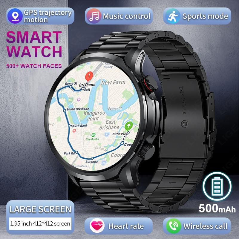 Jual LIGE GPS Motion Trajectory Bluetooth Calling Men's Smartwatch ...