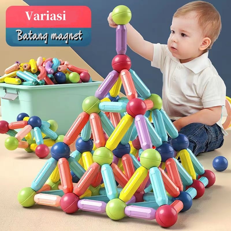 Jual Mainan Magnetik Stick Balls Building Block DIY Puzzle Magnet ...