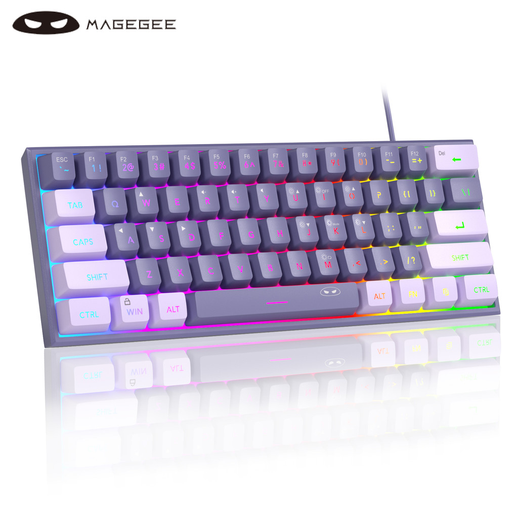 Jual MageGee Mini 60% Gaming Keyboard, RGB Backlit 61 Key Ultra-Compact ...
