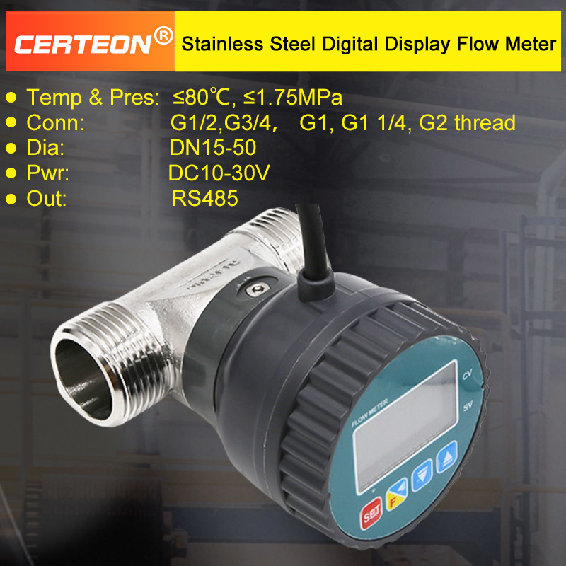 Jual Stainless Steel Digital Display Flow Meter High Precision Liquid ...