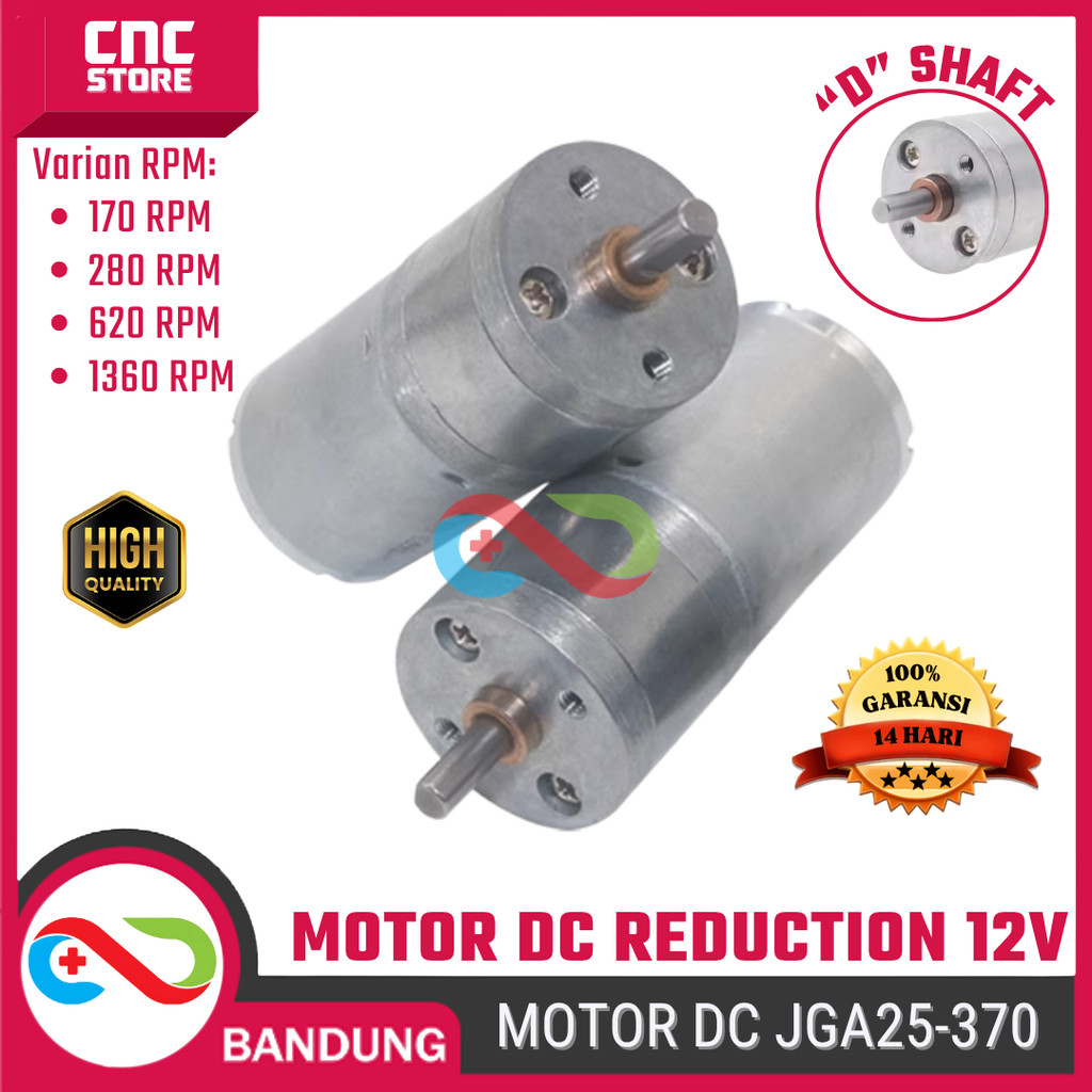 Jual Motor DC Gearbox JGA25-370 12V – Dinamo Gear Reduction Torsi Besar untuk Robot & DIY ...
