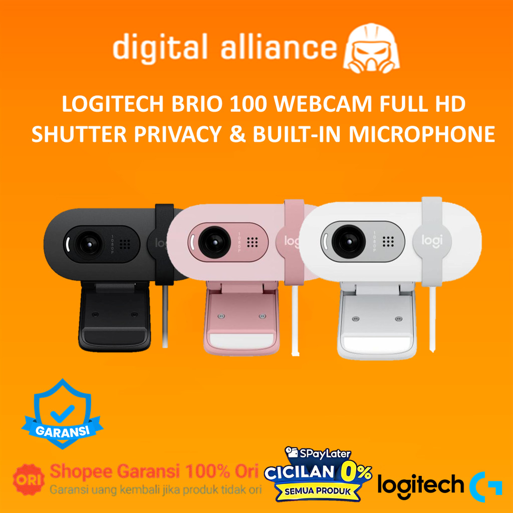 Jual LOGITECH BRIO 100 WEBCAM FULL HD SHUTTER PRIVACY & BUILT-IN ...