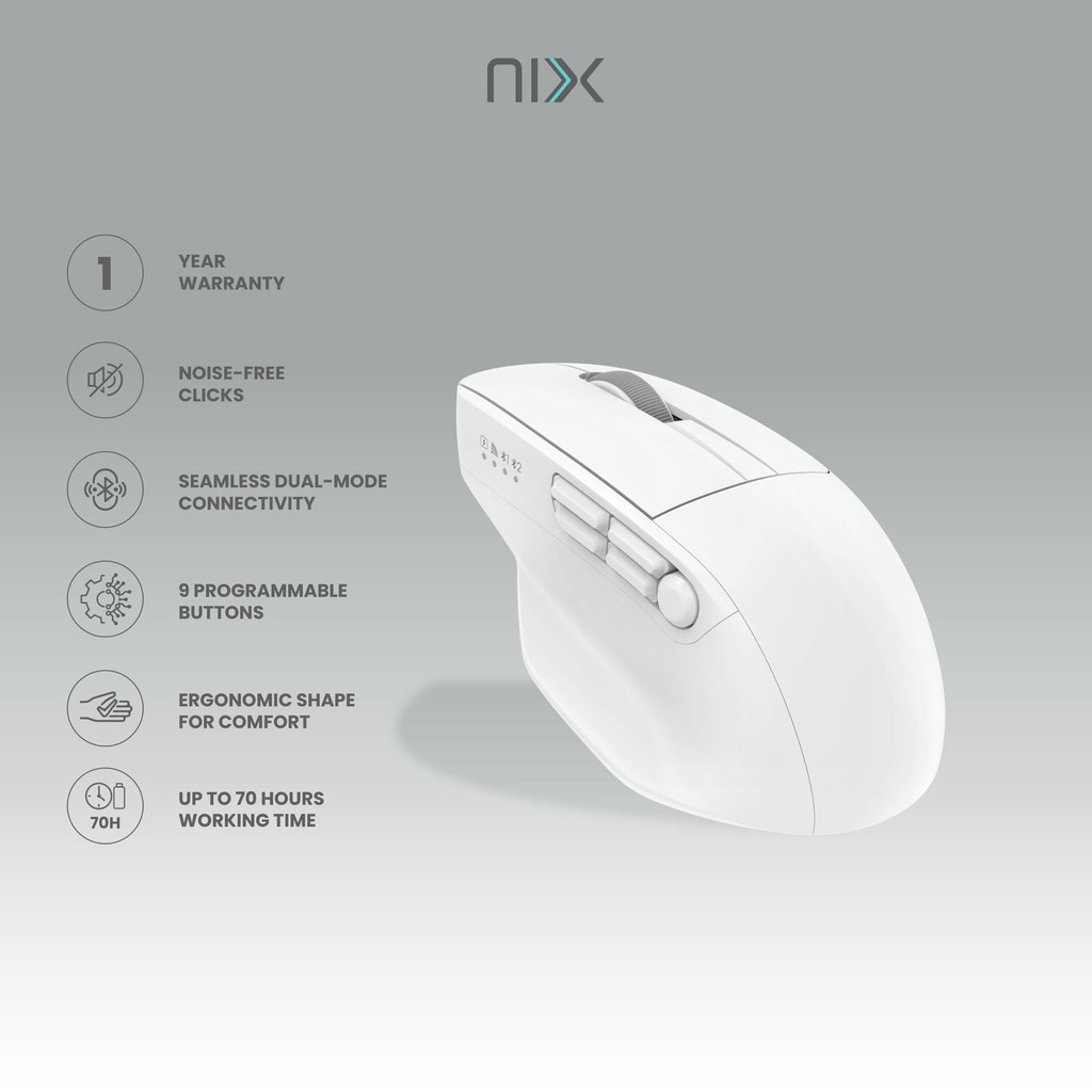 Jual NIX Prismic Mouse OME-119 – Mouse Wireless Bluetooth Dual Mode ...
