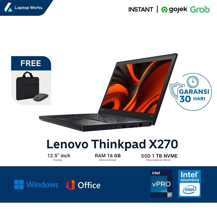 Jual Lenovo Thinkpad X270 Core i7 Gen 7 RAM 16GB SSD 1TB Free Tas & Mouse Garansi 30 Hari ...