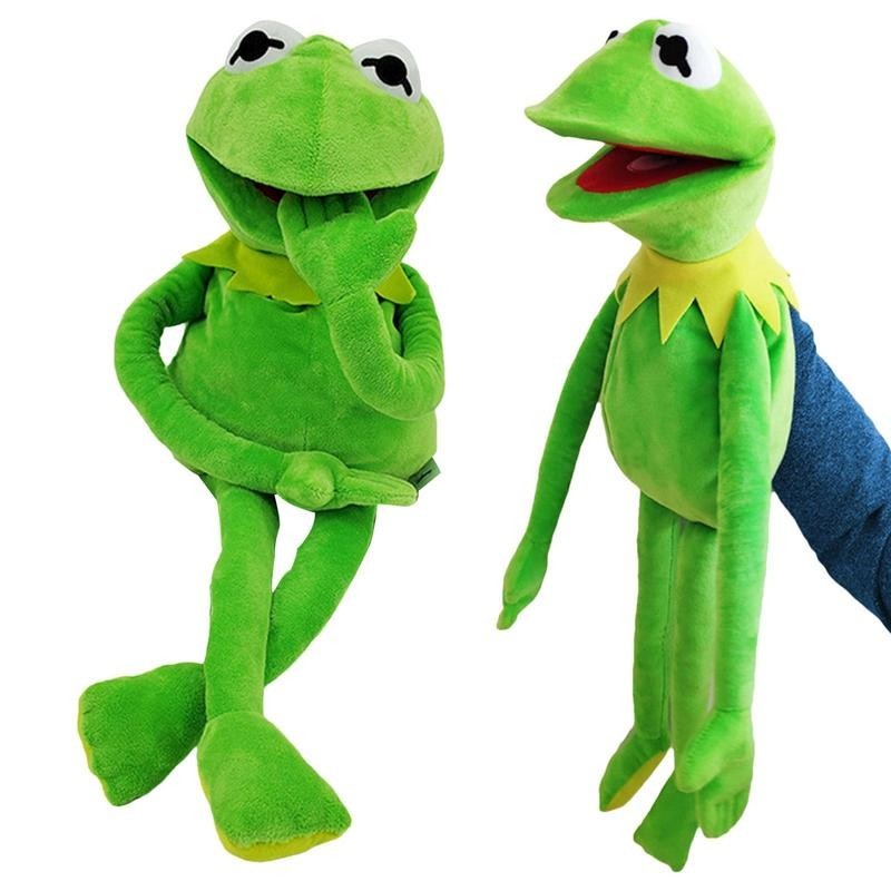 Jual Kermit Frog Plush Hand Puppet Stuffed Animal Open Mouth Comet Frog ...