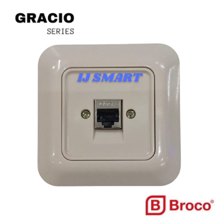 Jual Stop Kontak Socket/Outlet Data CAT5 RJ45 Broco Gracio 4174-11 ...
