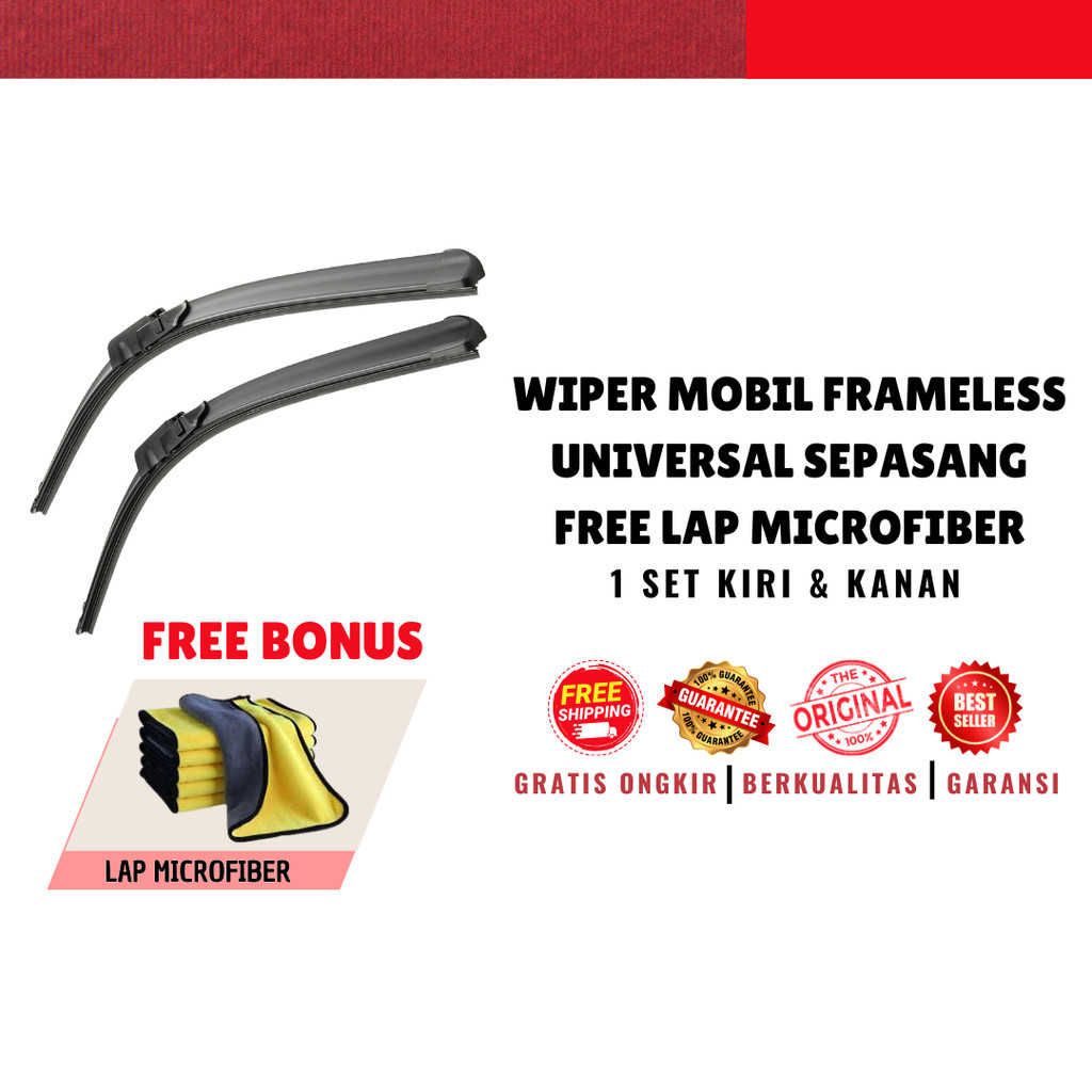 Jual [PAKET] Wiper Soft Model Frameless 1 Set 2 Pcs Kaca Depan Mobil ...