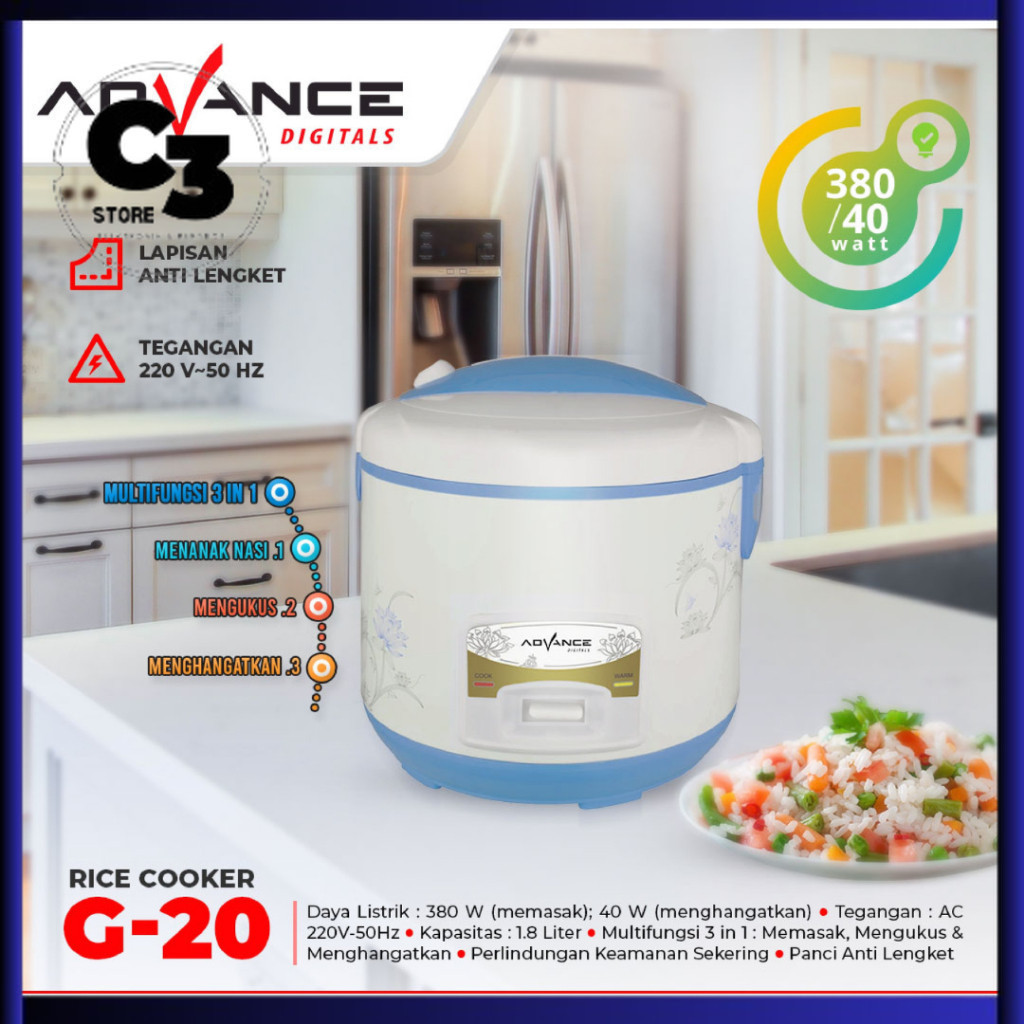 Jual Advance Rice cooker 1.8 Liter 3in1 G-20 / Magic Com 1,8 liter ...