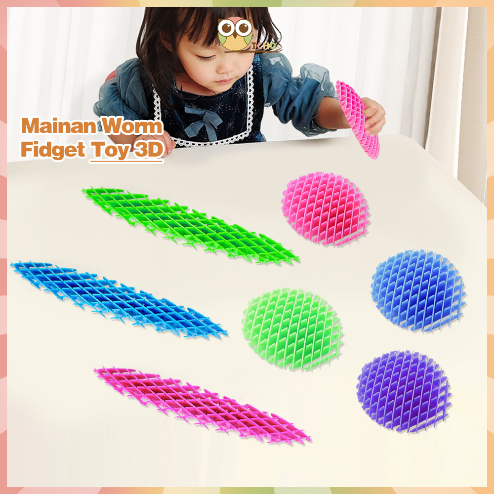 Jual JCHO Mainan Morf Worm Fidget Toy 3D Mainan Fidget Viral Worm ...