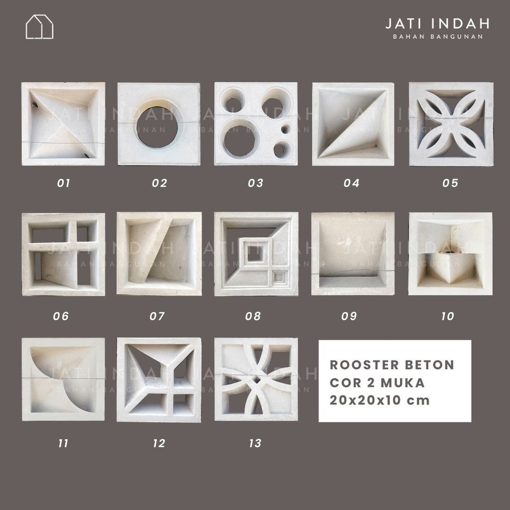 Jual Roster 20x20 cm Beton Halus 2 Muka Berbagai Motif | Lubang Angin Estetik | Loster Rooster ...