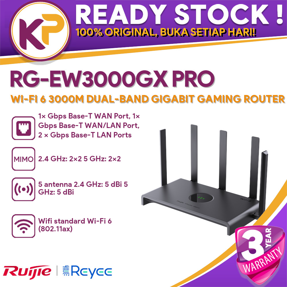Jual RUIJIE REYEE RG-EW3000GX PRO WI-FI 6 3000M DUAL-BAND GIGABIT ...