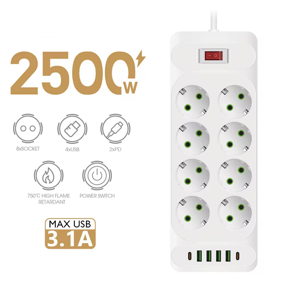 Jual 2500W Stop Kontak USB Kabel Serbaguna Multiguna Panjang Original Power Socket | Shopee ...