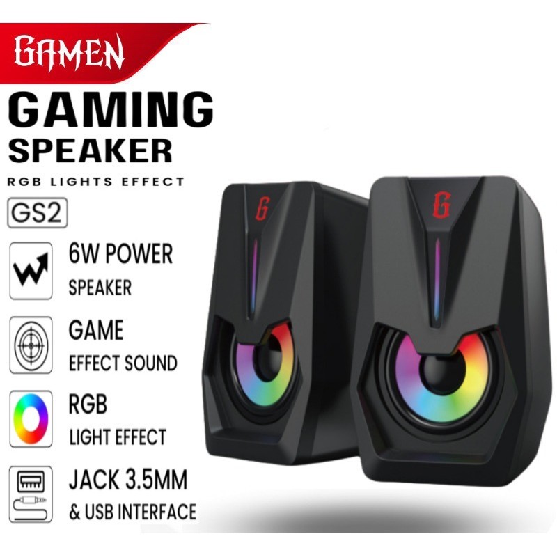 Jual NEW GS2 SPEAKER GAMEN RGB LIGHTS MULTIMEDIA SPEAKER LAPTOP / PC ...