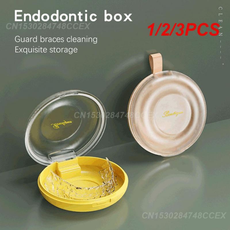Jual 1/2/3PCS Braces Storage Box Denture Bath Box Organizer Mouth Guard ...