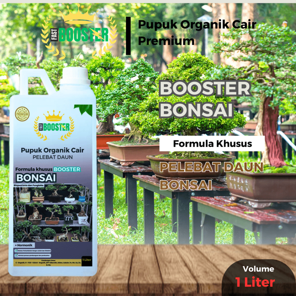 Jual Pupuk Organik Cair Bonsai 1Liter Booster pelebat daun, pemacu bunga dan tunas bonsai ...