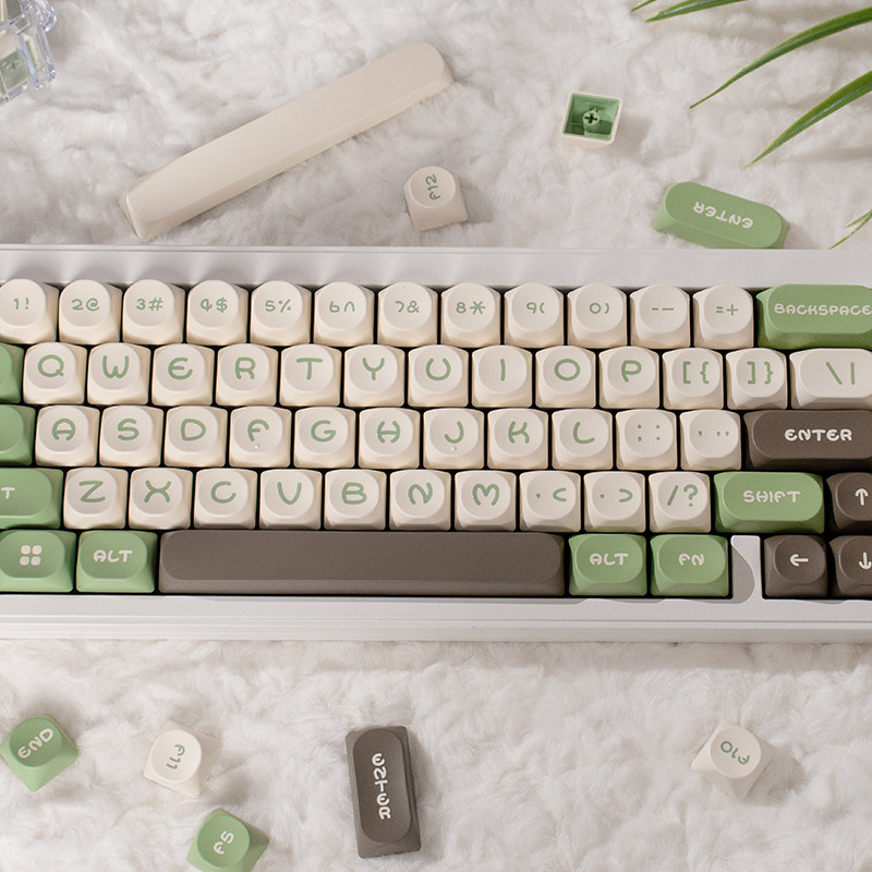Jual Profil MOA PBT Keycaps Bulat Lucu Berwarna muda Hijau Coklat ...