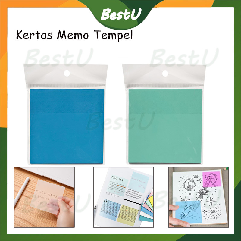 Jual Kertas Memo Tempel / Sticky Notes Pad Plastik Transparan / Plastic ...