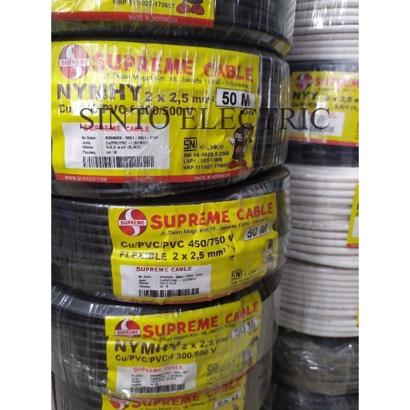 Jual SUPREME Kabel NYMHY 2 x 2.5 mm Kabel Serabut Meteran | Shopee Indonesia