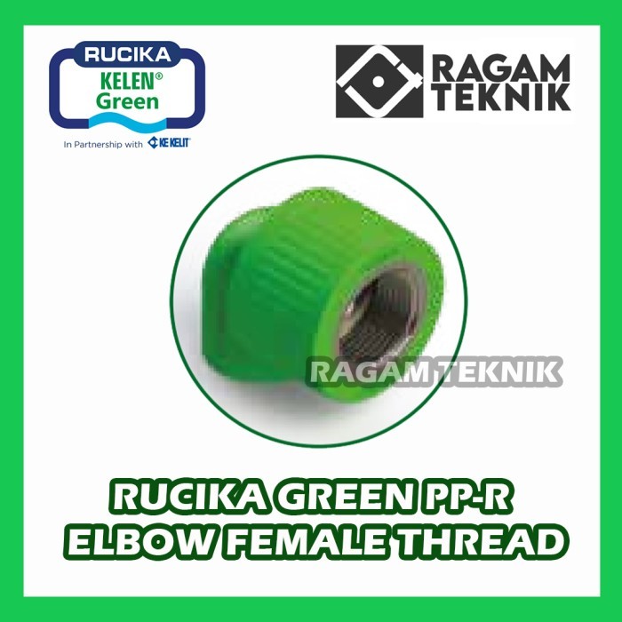 Jual Rucika Elbow 20 mm Drat Dalam 1/2" KDD Keni Knee Female PPR Green | Shopee Indonesia