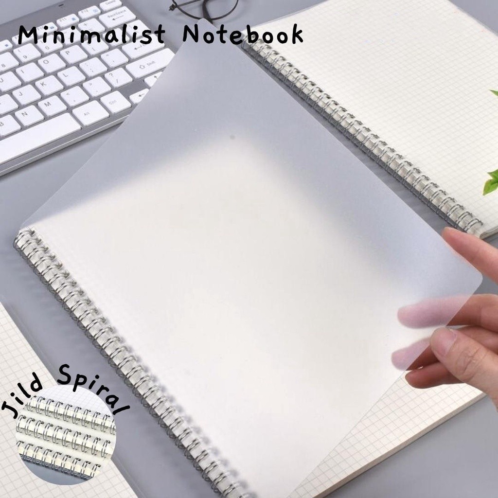 Jual A6 A5 B5 A4 Grid/Line/Blank Spiral Notebook Transparant 80 Lembar ...