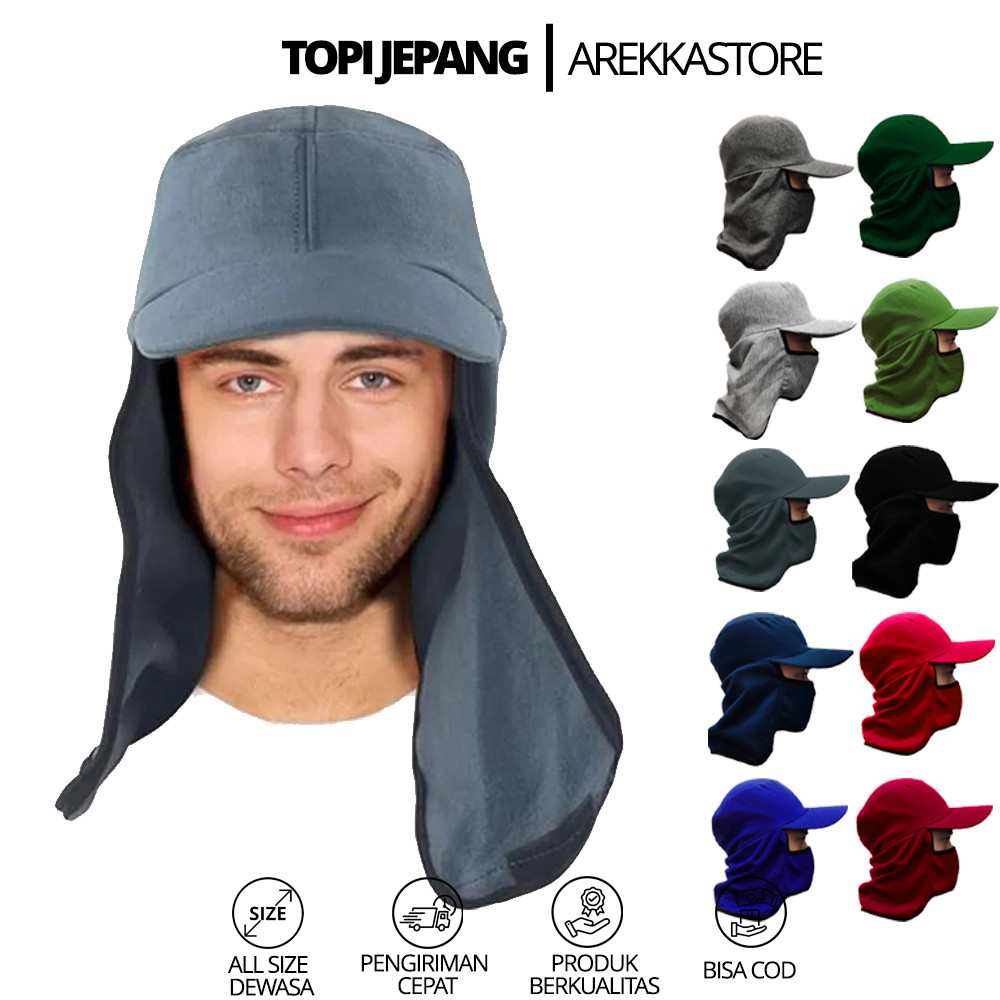 Jual Topi Masker Jepang Polos Anti Panas Sinar Matahari Untuk Berkebun ...