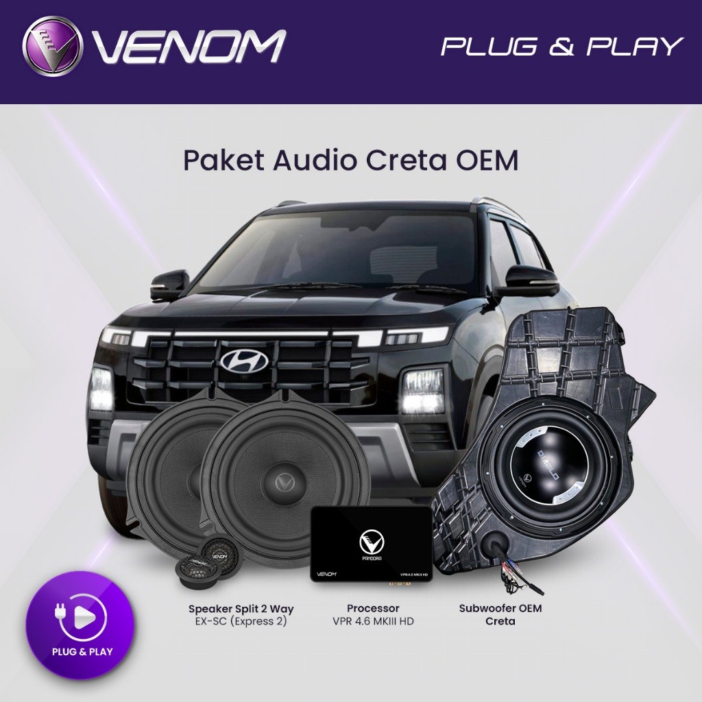 Jual Venom Express Paket Audio Mobil Creta OEM Looks Plug and Play | Shopee Indonesia