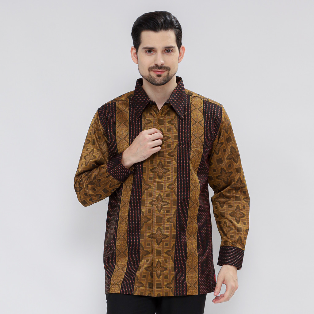 Jual Baju Batik BHS Excellent Warna Olive 02 | Shopee Indonesia
