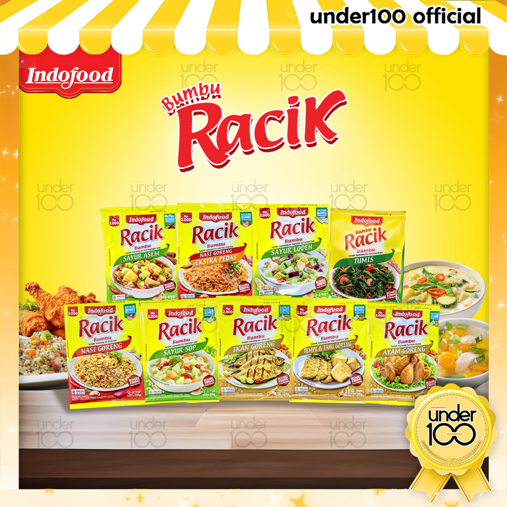Jual Under100 Indofood Bumbu Racik Serbaguna Sachet Berbagai Varian ...