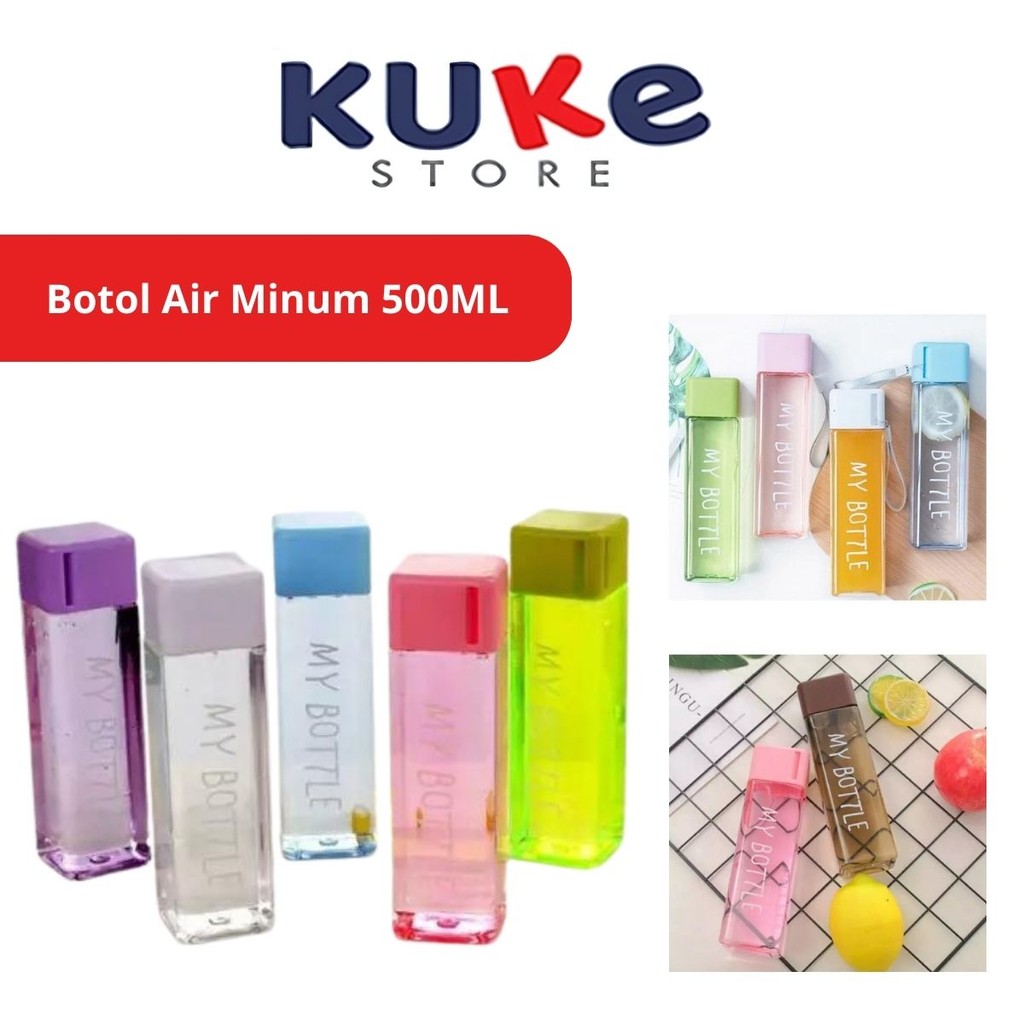 Jual Botol Air Minum 500ML MY BOTTLE KOTAK BPA Free tali gantung ...
