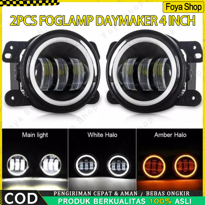 Jual 2pcs lampu daymaker foglamp 4 inch 30 watt Fog lamp Angel aye ...