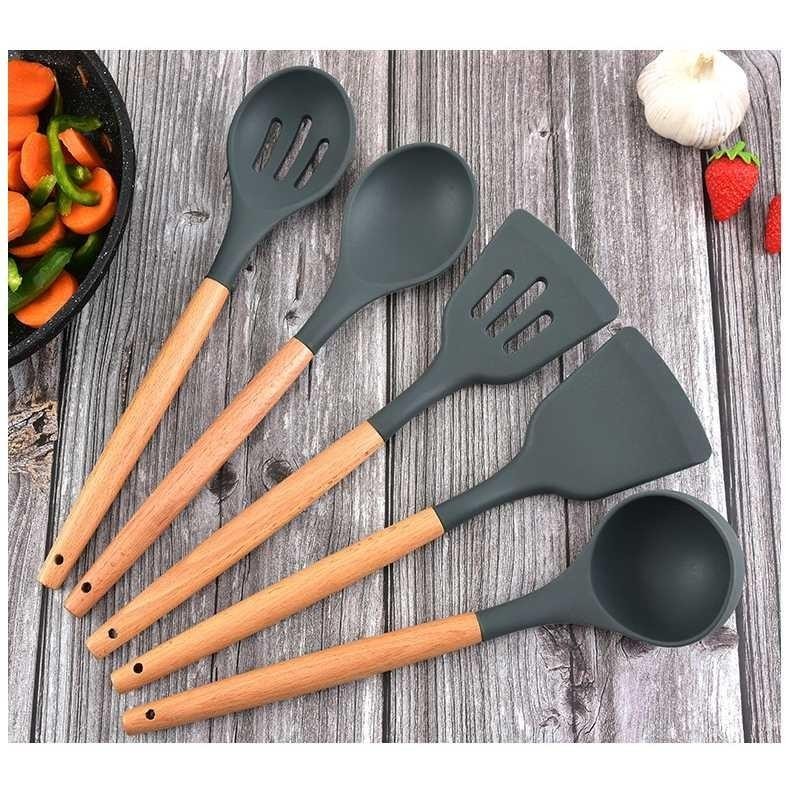 Jual Set Spatula Silikon 9 in 1 Alat Masak Dapur Sutil Tahan Panas ...