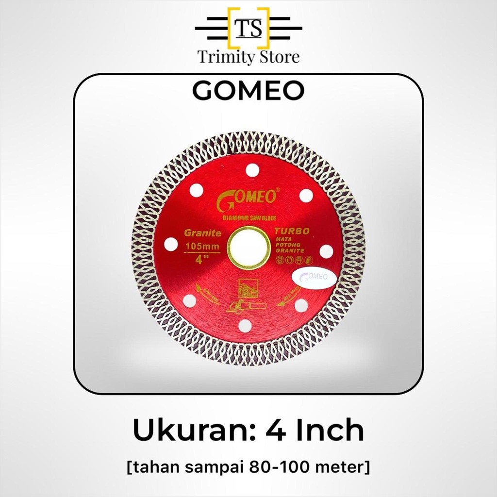 Jual GOMEO Diamond Wheel / Mata Potong Keramik Granit TURBO Ukuran 4 ...