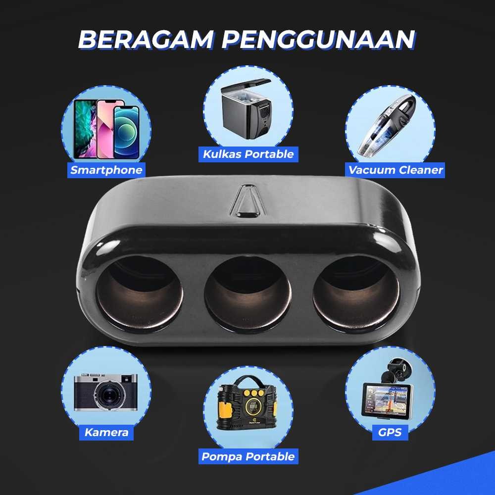 Jual prima CHOGUS Car Charger Cigarette Splitter 3 Socket 12V 5A BM001 shop | Shopee Indonesia
