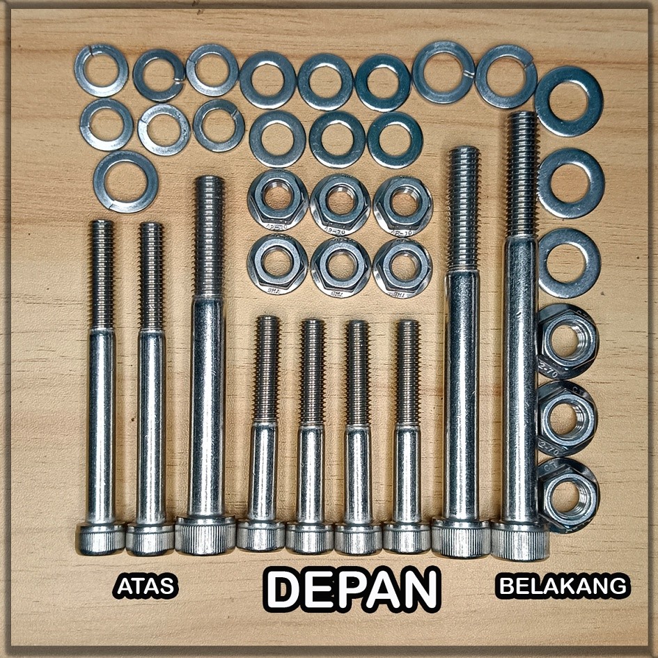 Jual Baut Mounting Engine Ninja 150 R SS M Stainless 304 SS304 | Shopee Indonesia