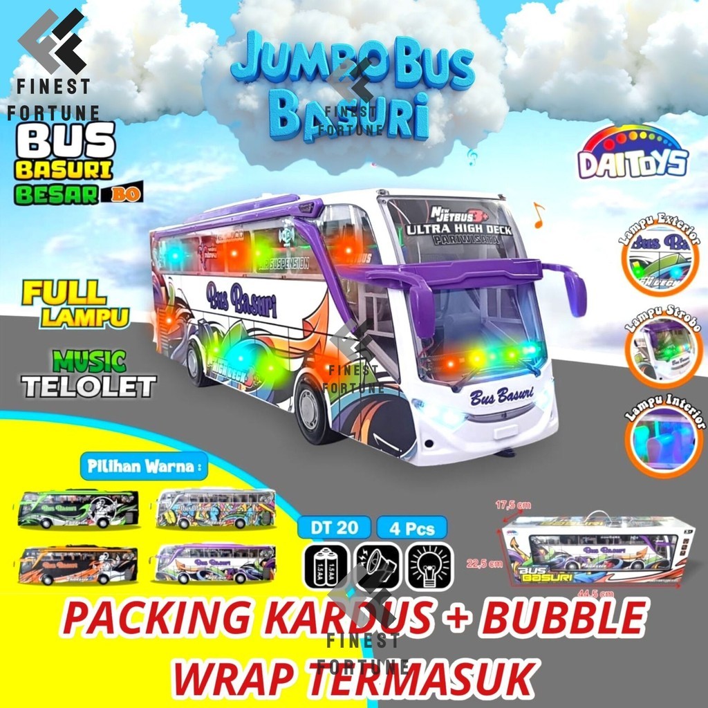 Jual COD MAINAN JUMBO BUS TELOLET BASURI LAMPU DAN LAGU/ SNI (PACKING ...