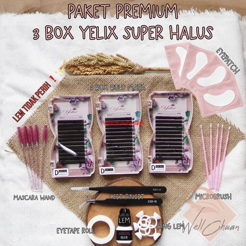 Jual PROMO PAKET EYELASH SUPER HALUS / PAKET EYELASH EXTENSION / PAKET ...