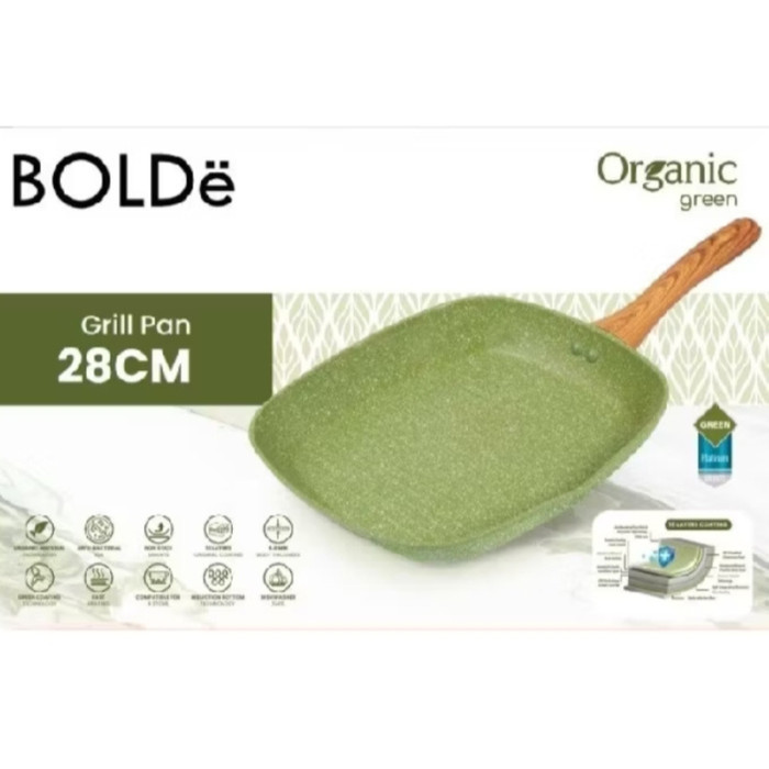 Jual BOLDe Pan Pemanggang / Super Grill Pan Organic Green 28 cm ...
