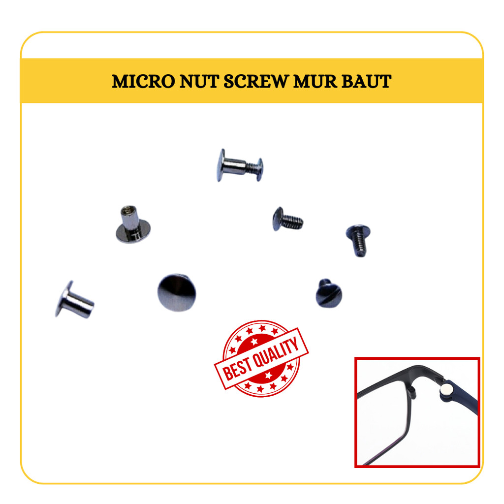 Jual Micro Nut Screw Mur Baut 1 set Untuk Kacamata [MNS] | Shopee Indonesia
