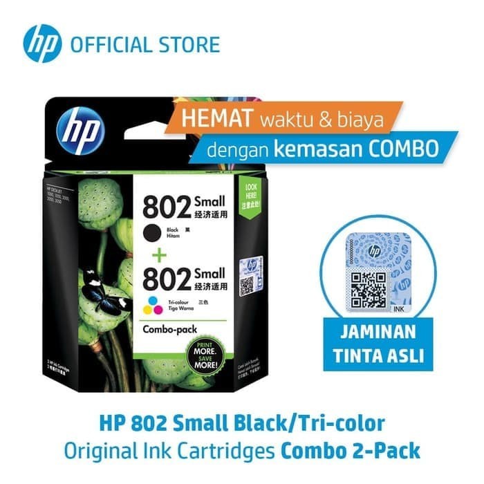 Jual HP 802 Ink Cartridge Combo Pack (CR312AA) | Shopee Indonesia