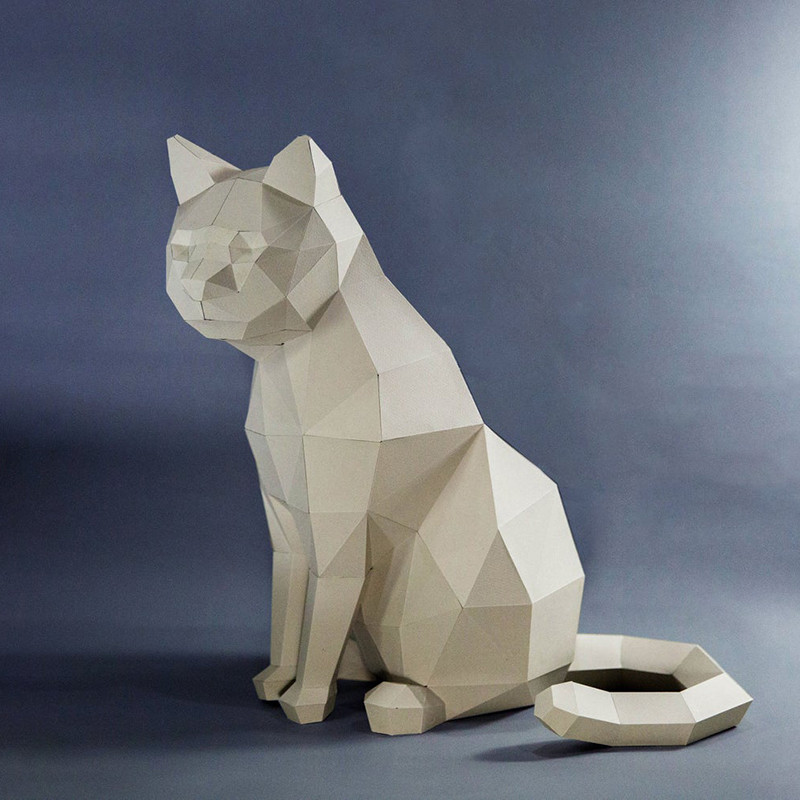 Jual 30cm Cat Paper Model Origami 3D Papercraft Home Hallway Party ...