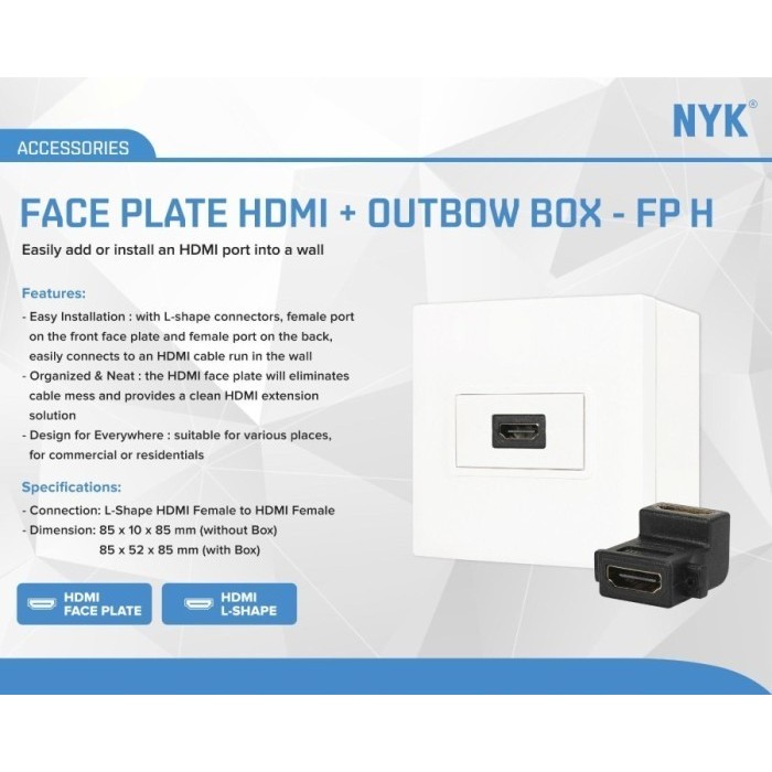 Jual Wall Face Plate Socket hdmi + Outbow Box | Shopee Indonesia