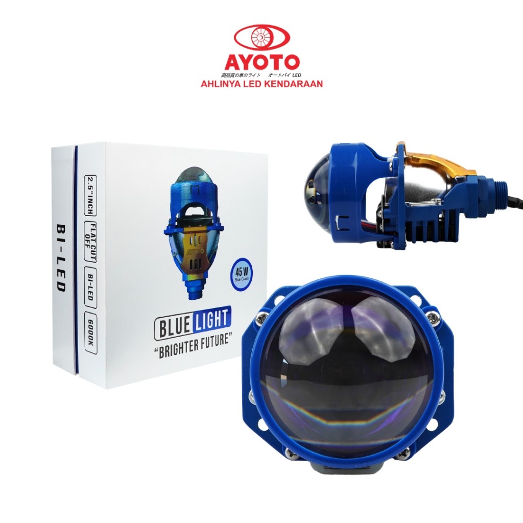 Jual BILED AYOTO BLUE LIGHT 2'5 INCHI 45 WATT PROJECTOR PROJIE CUT OFF ...