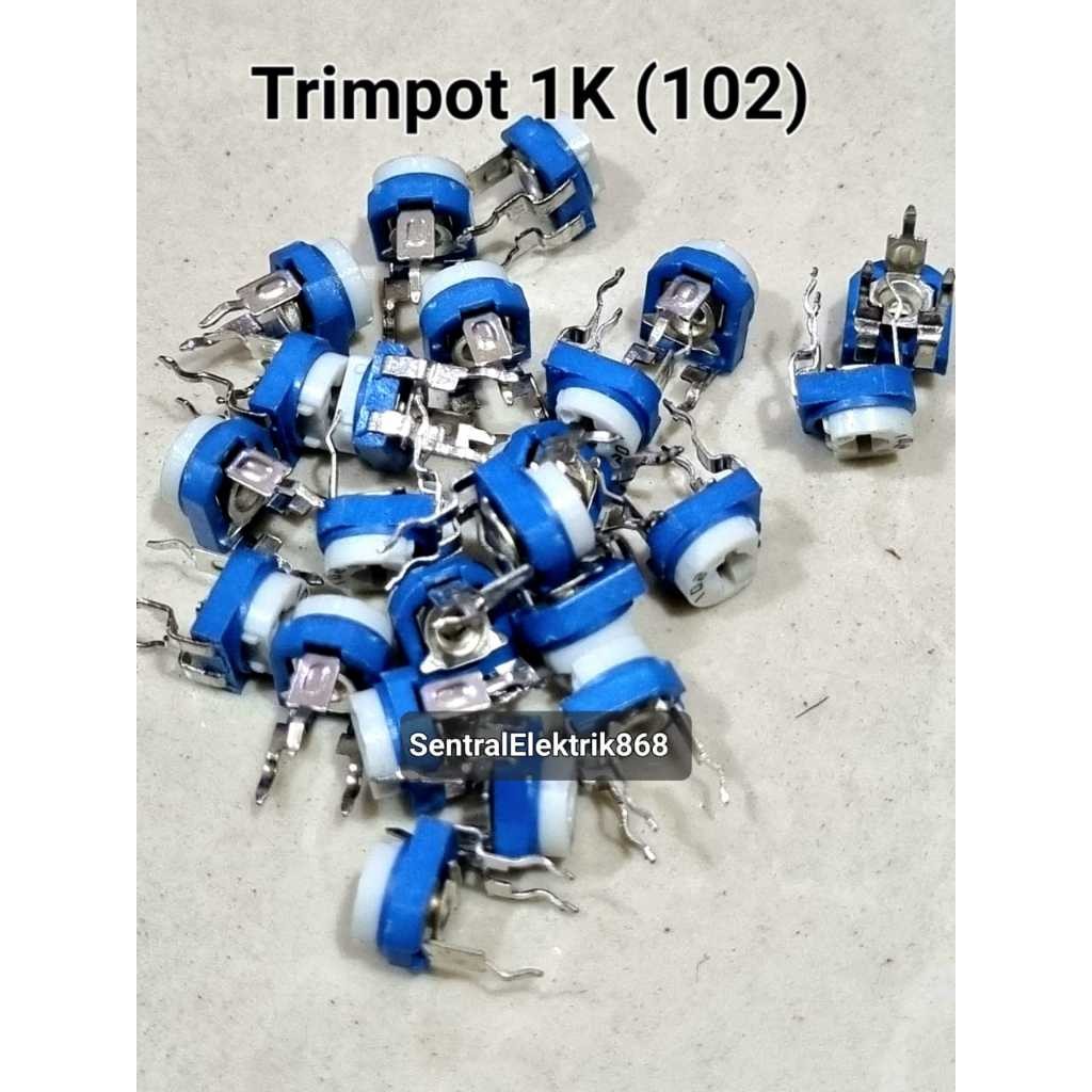 Jual Trimpot 1K ( 102 ) Trimpot Trimmer Variable Vertical Vr Blue New ...